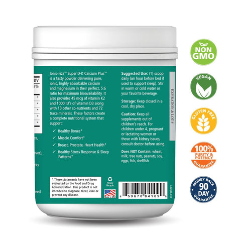 Ionic-Fizz™ Super D-K Calcium Plus™ - Extra Bone Care Supplement – Pure ...