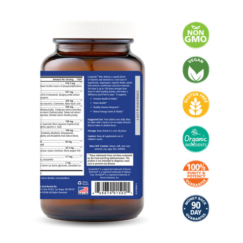 Longevity™ Men - Multivitamin For Men Over 40 with Superfoods – Pure ...