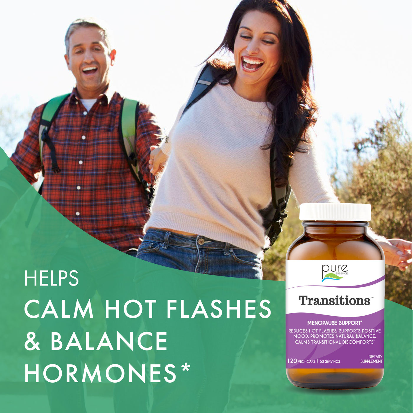 Transitions™ - Herbal Menopause Supplement for Hot Flashes – Pure ...